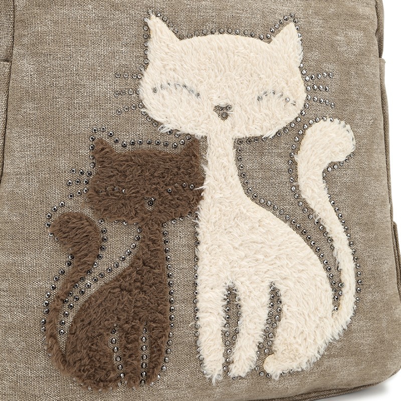 Adorable Blue Cat Canvas Shoulder Bag/tote on Luulla